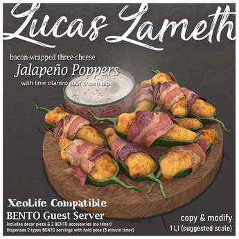 Second Life Marketplace - [Lucas Lameth] Bacon Jalapeno Poppers